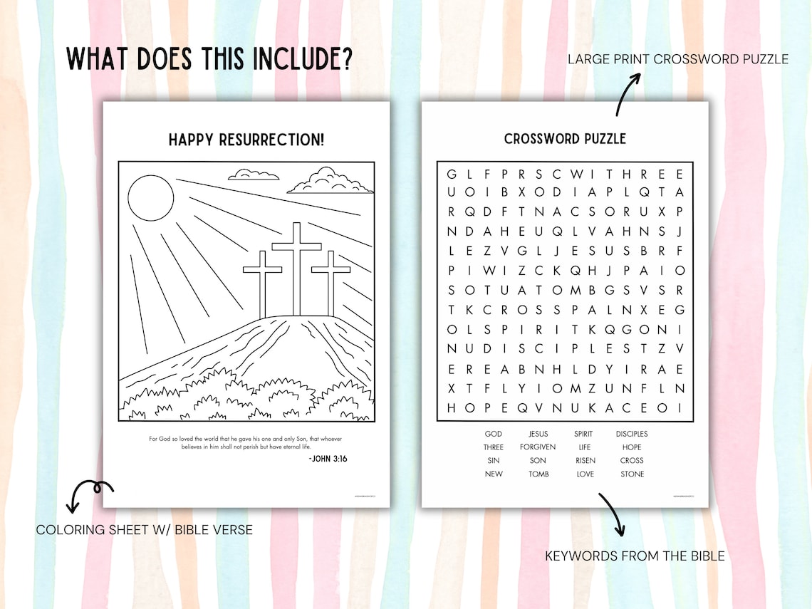 Resurrection Kids Activity Page, Easter Kids Coloring Page, Easter Kids ...