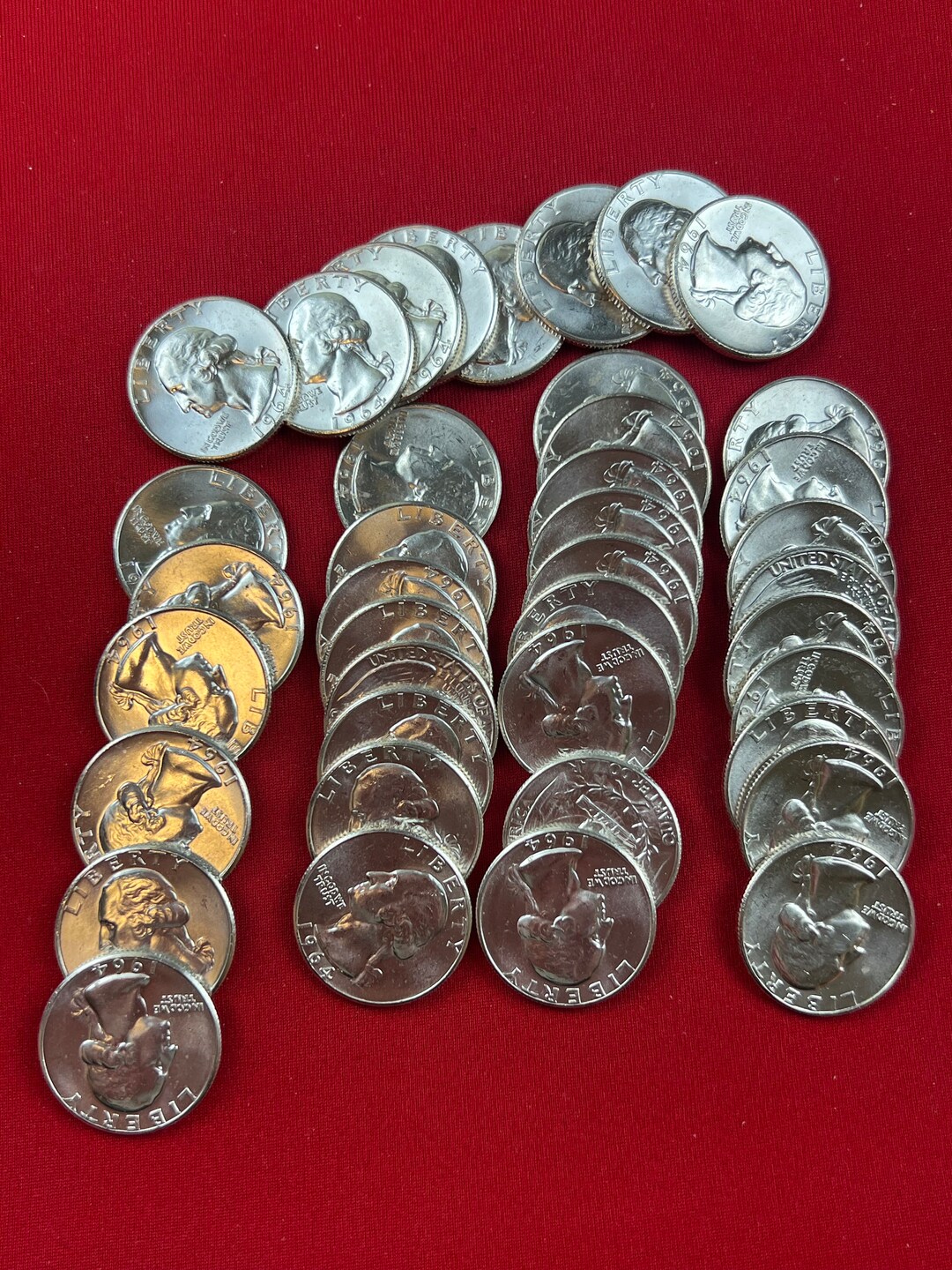 1964 Washington Quarters Roll 40 Coins B/U - Etsy