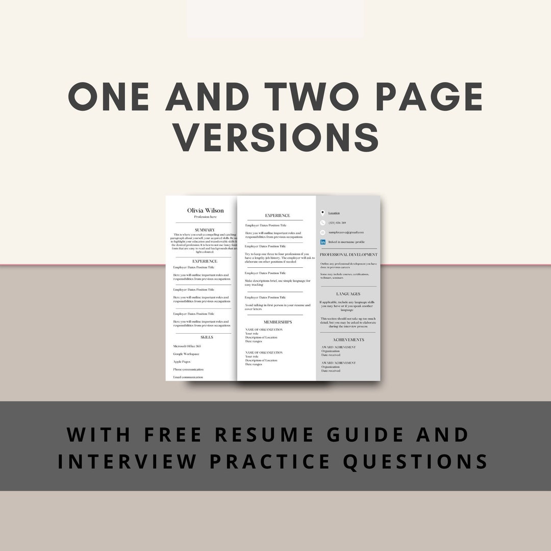 Modern Resume Template, Simple Resume, Minimalist Resume, Free Resume ...