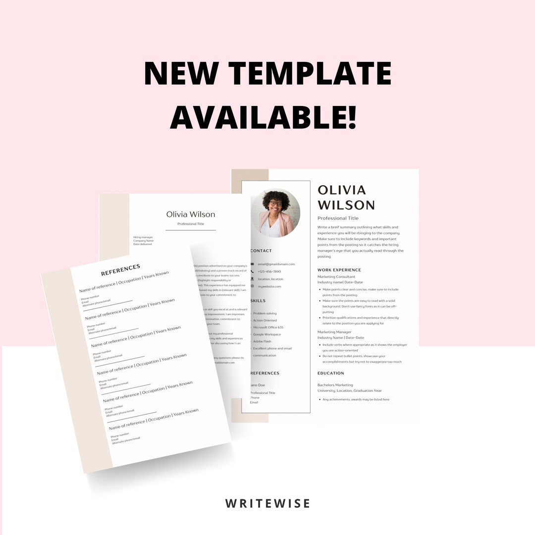 Professional Resume Template, Resume Bundle, Free Resume Guide, Cover ...