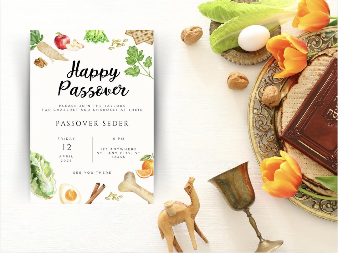 Passover Seder Dinner Invitation | Printable Passover Seder Invitation ...
