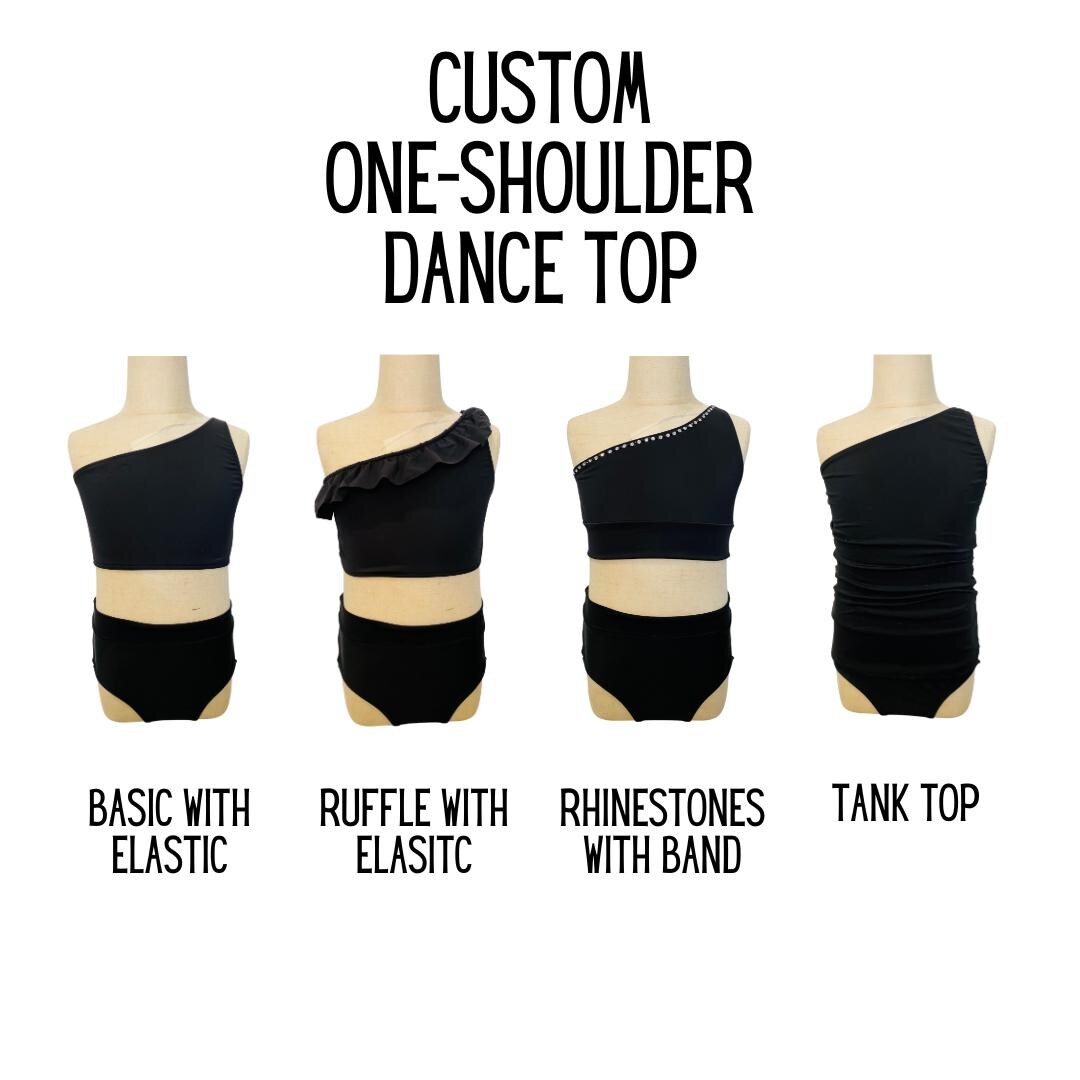 CUSTOM Girls One Shoulder Top for Dance | One Shoulder Ruffle Crop Top ...
