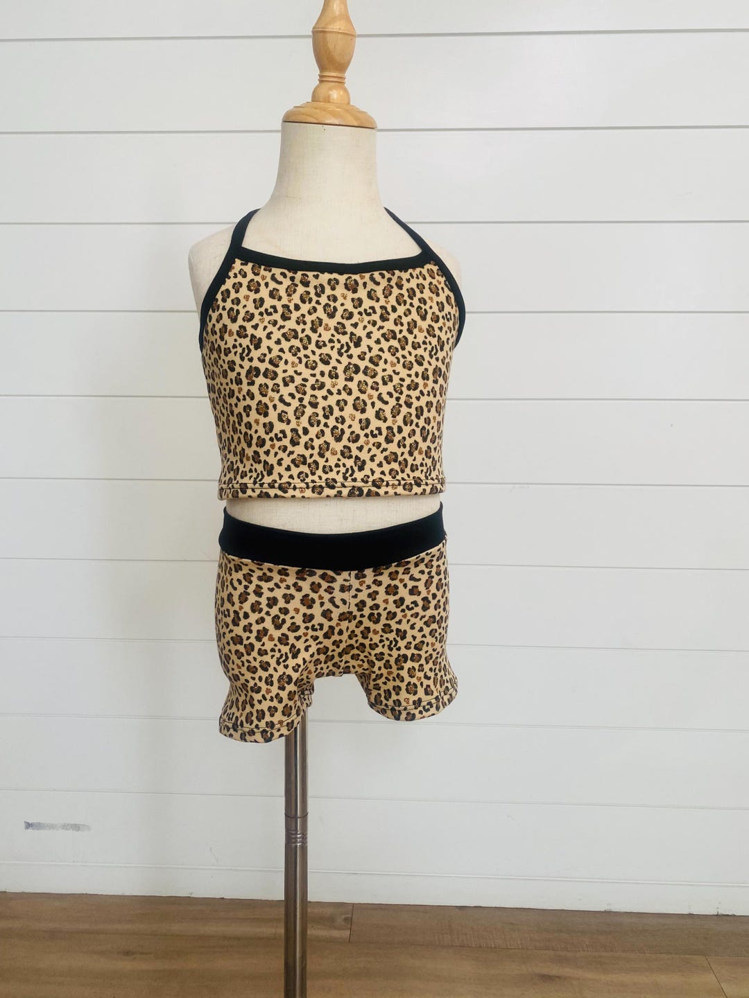 Kids Sparkly Cheetah Dance SET - Dance Crop Top AND Shorts - Etsy