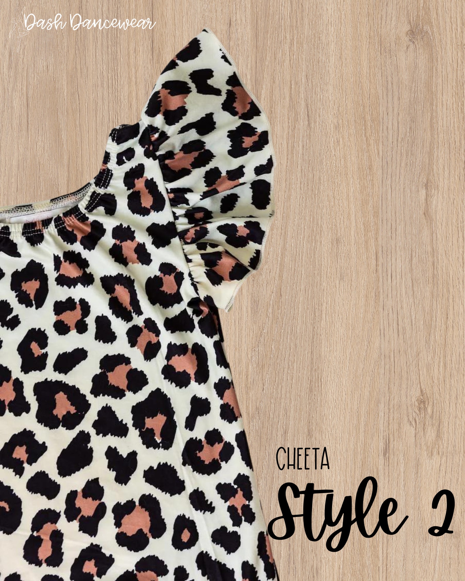 Girls Cheetah Print Leotard With Flutter Sleeves Great for Dance Class ...