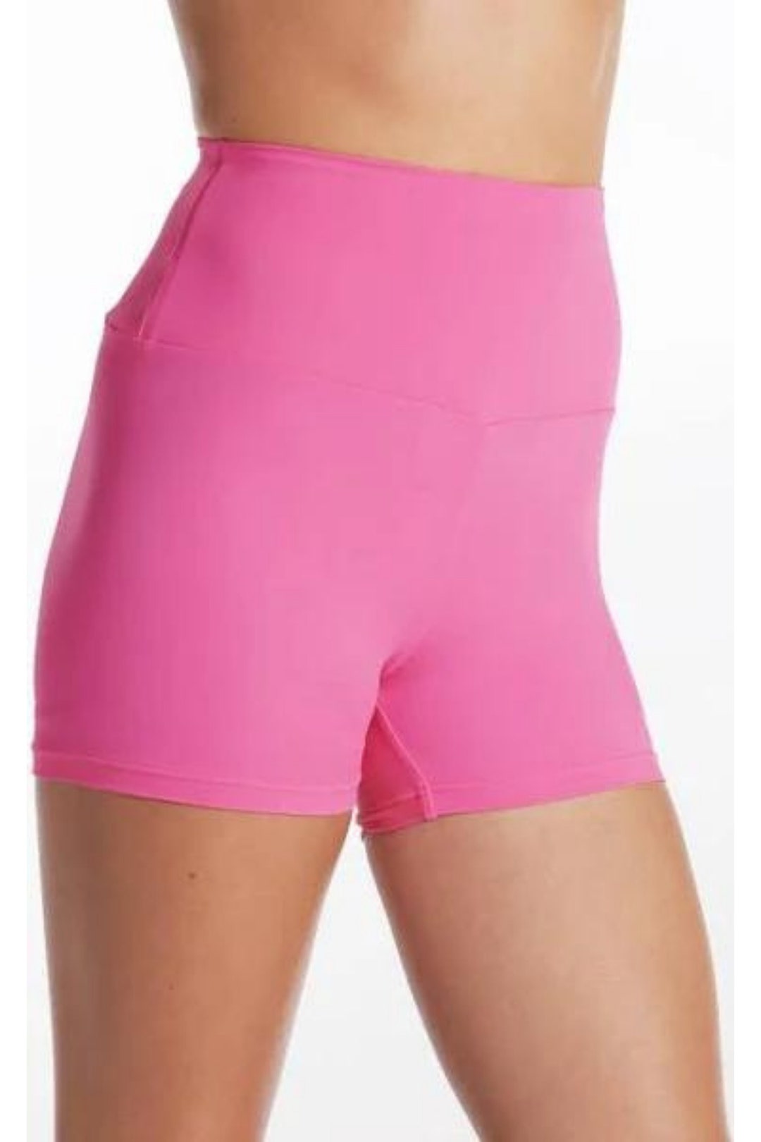 Pink High Rise Booty Shorts For Dance Cheer Gymnastics Etsy