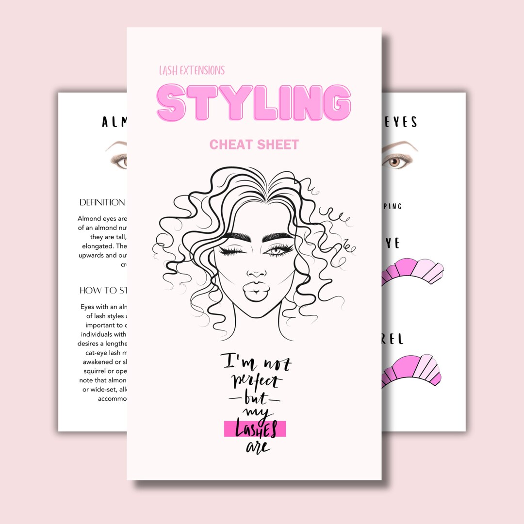 Lash Extension Styling Ebook Cheat Sheet Mobile Version - Etsy