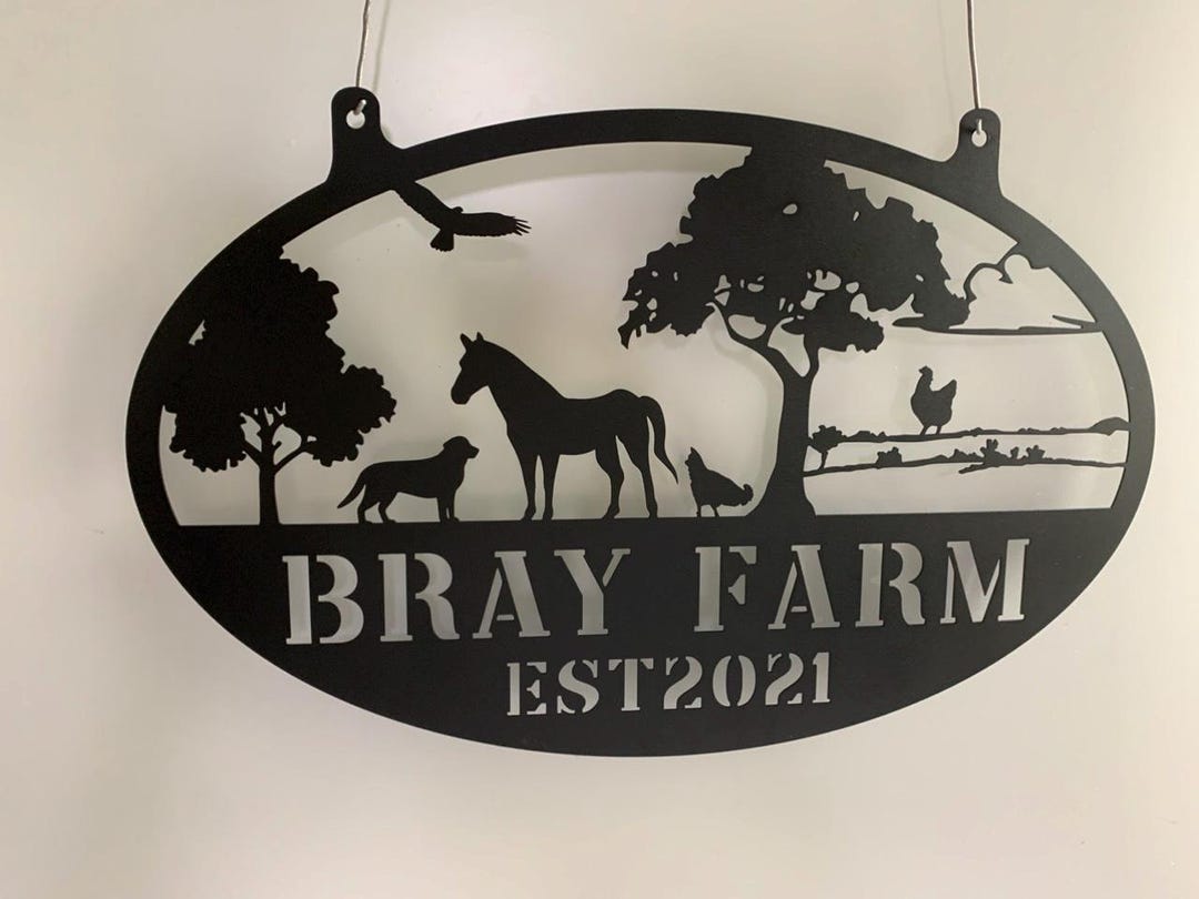 Custom Farm Animal Metal Wall Sign, Personalized Animals Metal Farm ...