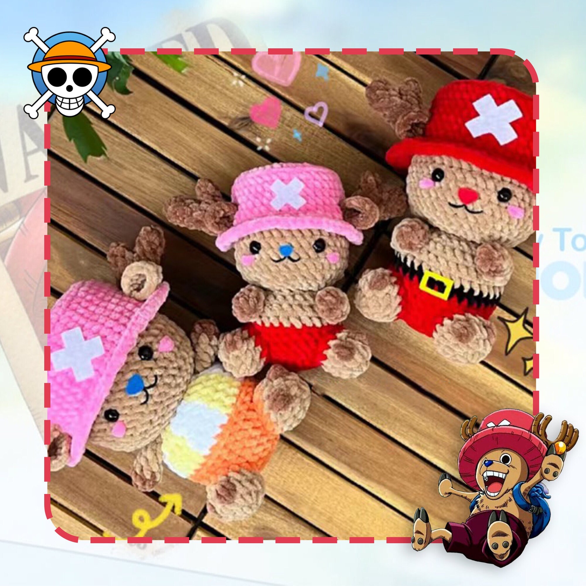 Crochet Tony Tony Chopper Pattern, Pirates Pattern, Crochet Anime ...