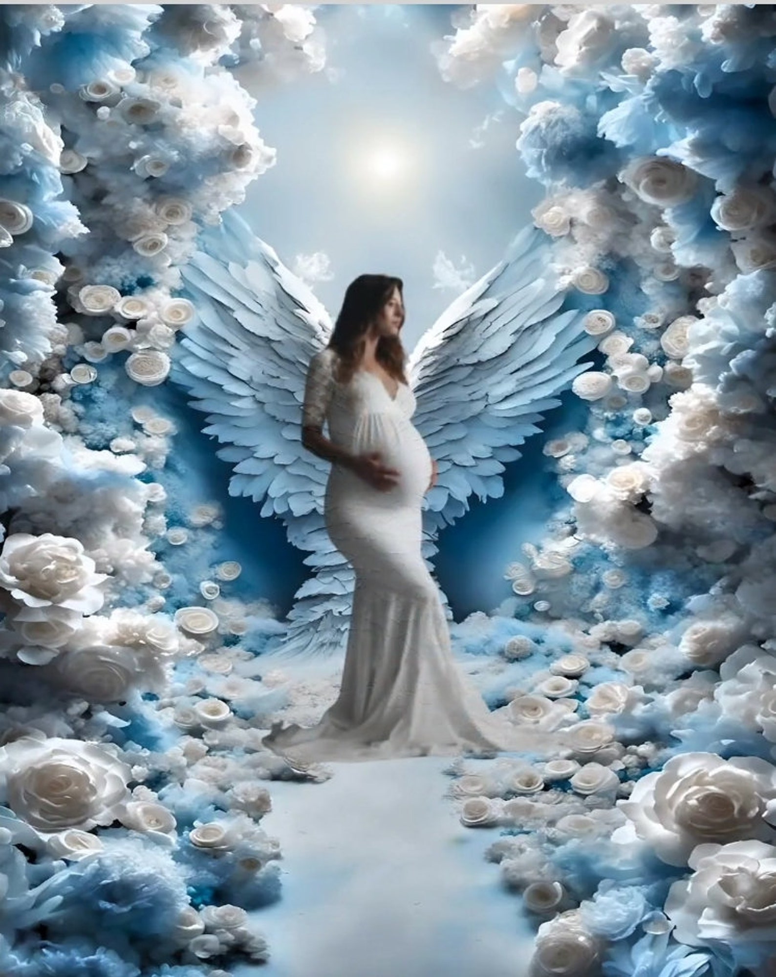 Digital Backdrop: Maternity Digital Background, Floral Maternity ...