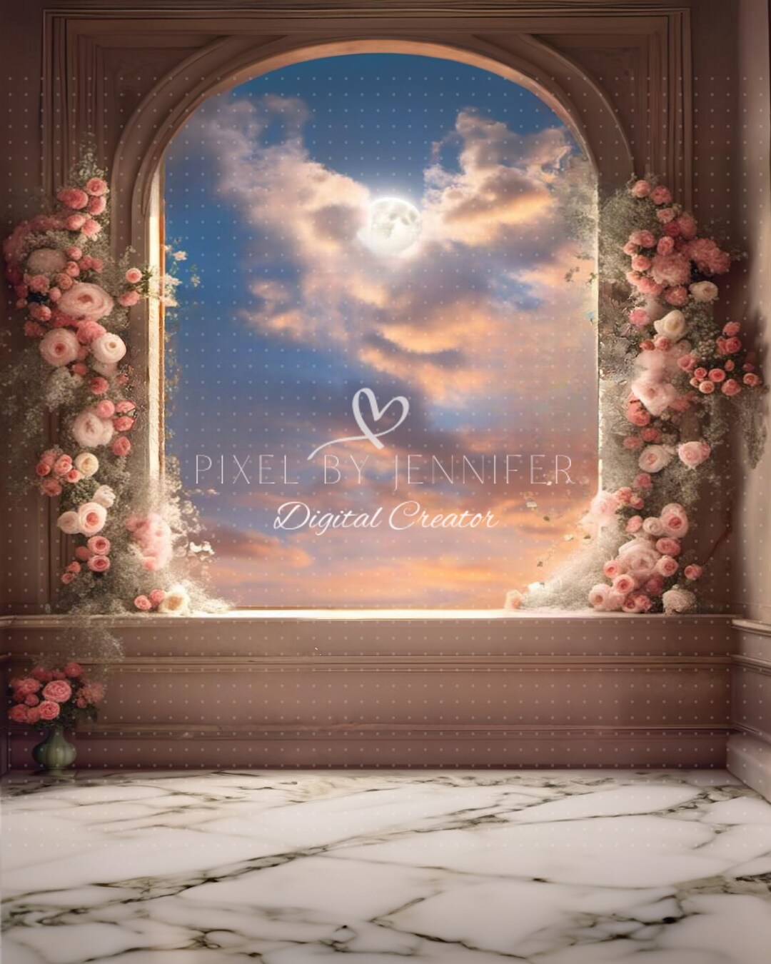 Digital Backdrop: Maternity Digital Background, Floral Maternity ...