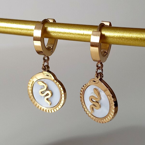 Gold Snake Earrings - Etsy