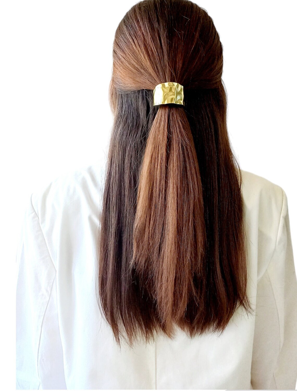 Glossy Ponytail Cuff Hook, Metal Wedding Hair Cuff, Metal Hair Tie ...