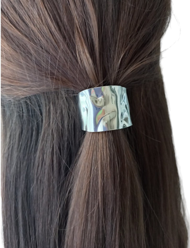 Glossy Ponytail Cuff Hook, Metal Wedding Hair Cuff, Metal Hair Tie ...