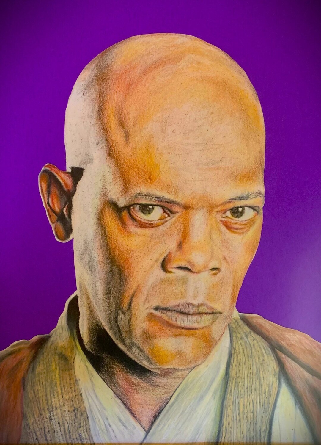 Windu Drawing Original Fan Art Colored Pencils small Signed Print - Etsy