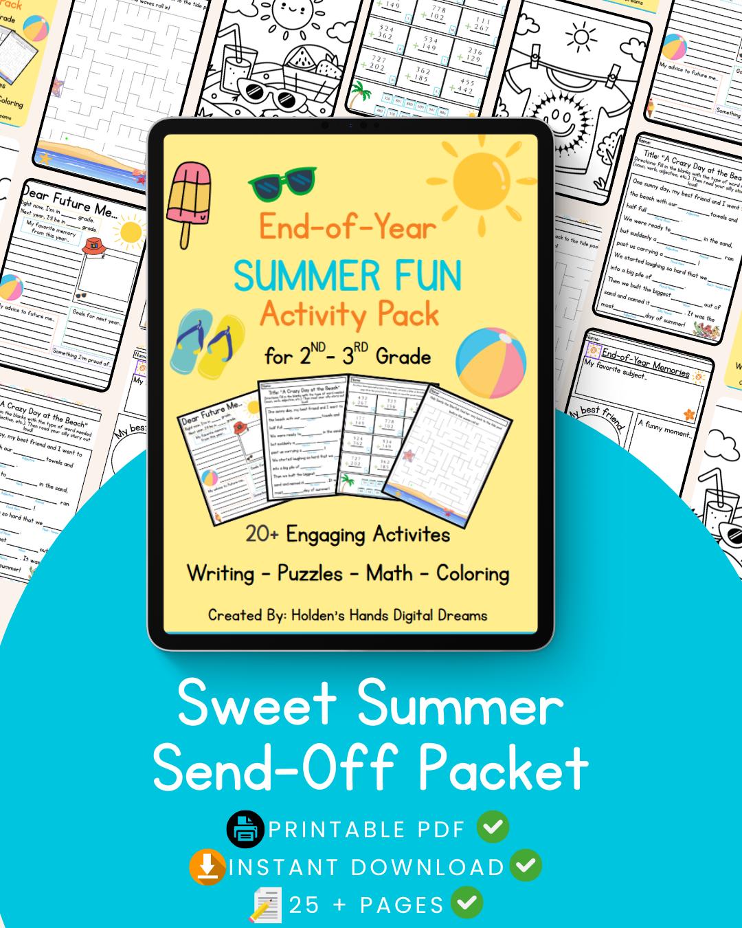 Sweet Summer Send-off | End-of-year Activity Pack for 2nd–3rd Grade ...