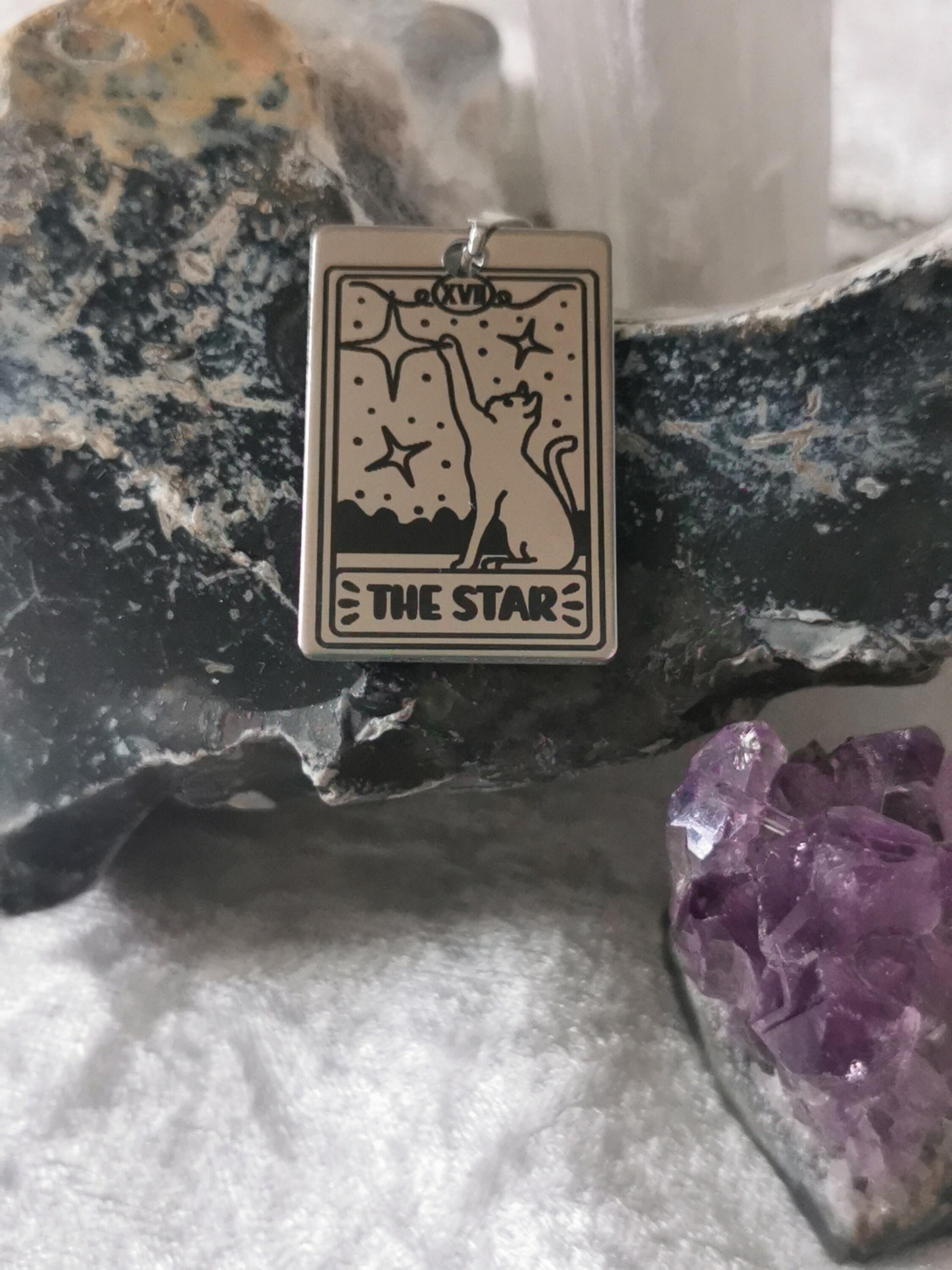 The Star Cat Inspired Tarot Card Necklace, Present for Cat Lovers ...