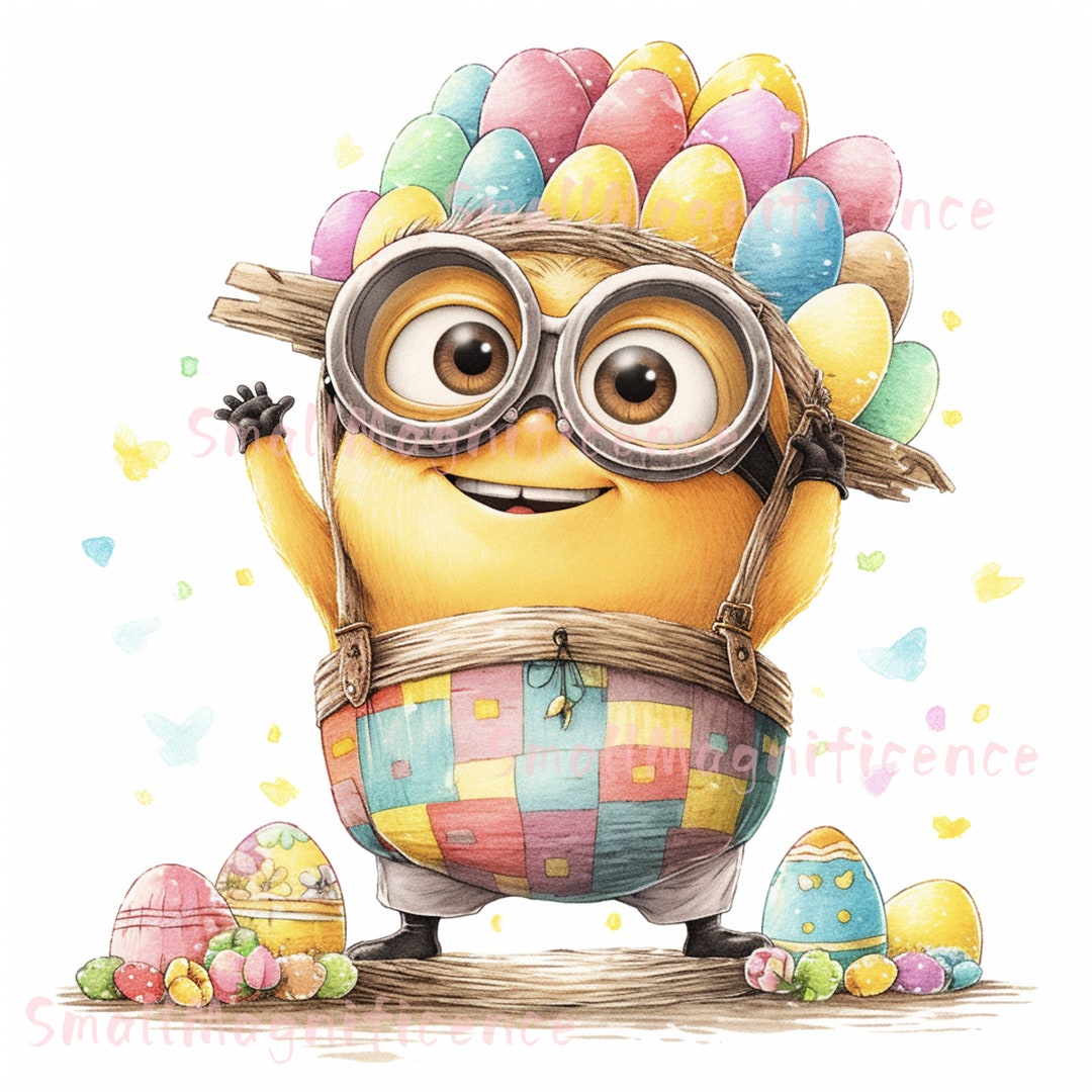 Minions Png, Despicable Me Easter Style Png, Minions Pop Characters, Easter Minions Design ...