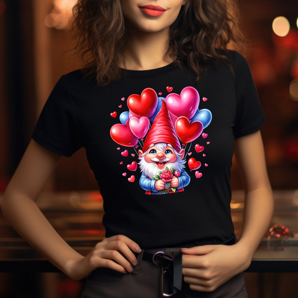 Valentine Gnome PNG Watercolor Clipart, PNG Sublimation Designs, Png ...