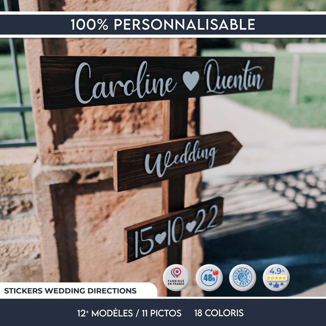 Wedding Stickers "directional Entrance Sign" – Personalized Stickers to ...