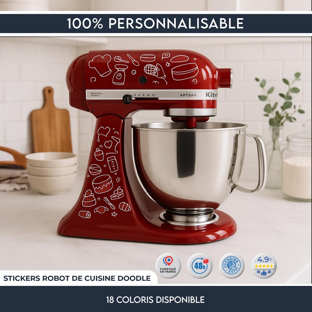 Kitchen Utensil Style Decorative Stickers for Stand Mixers – 18 Colours ...