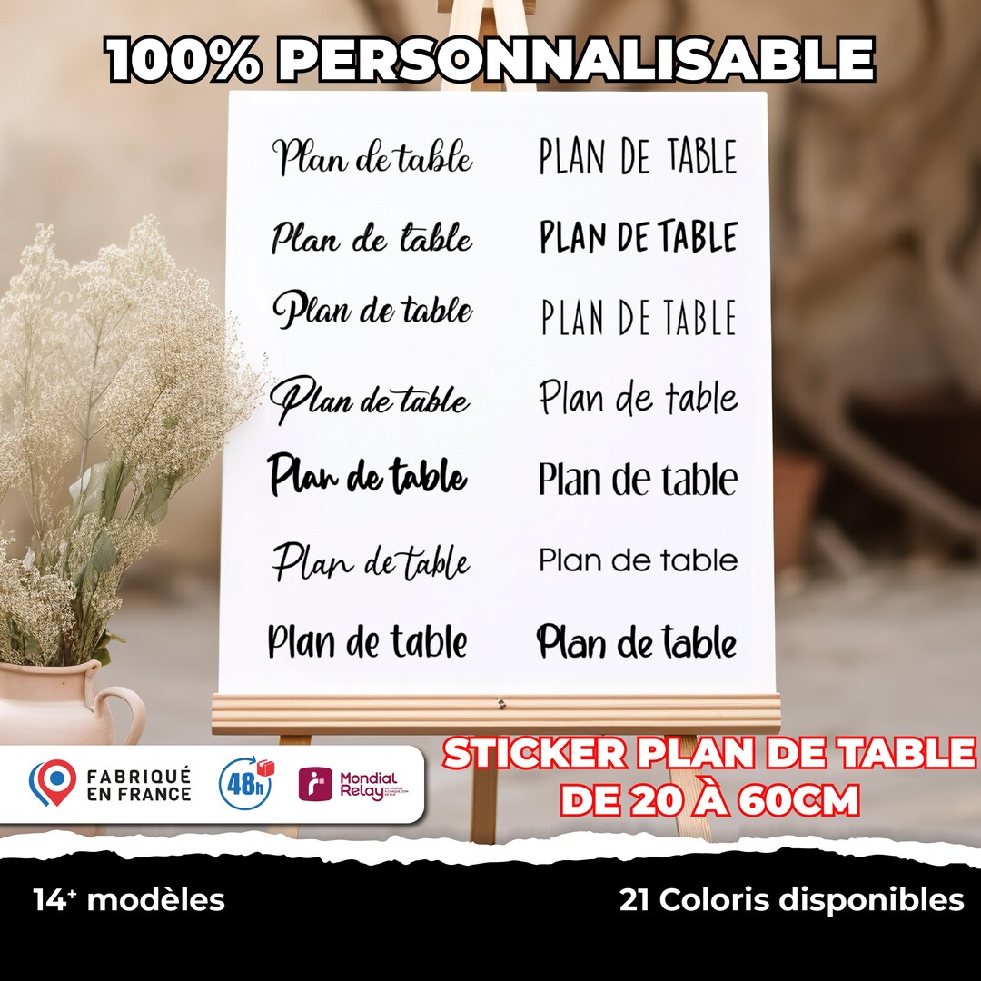 Personalized Table Plan Title Sticker, Find Your Seat, Find Your Place ...