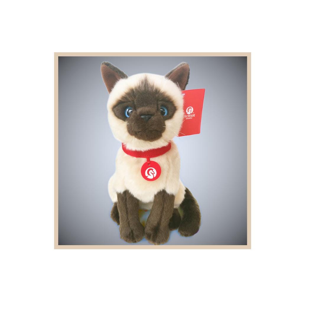 Siamese Cat Figurine Realistic Simulation Plush Toy, Siamese Cat Doll ...