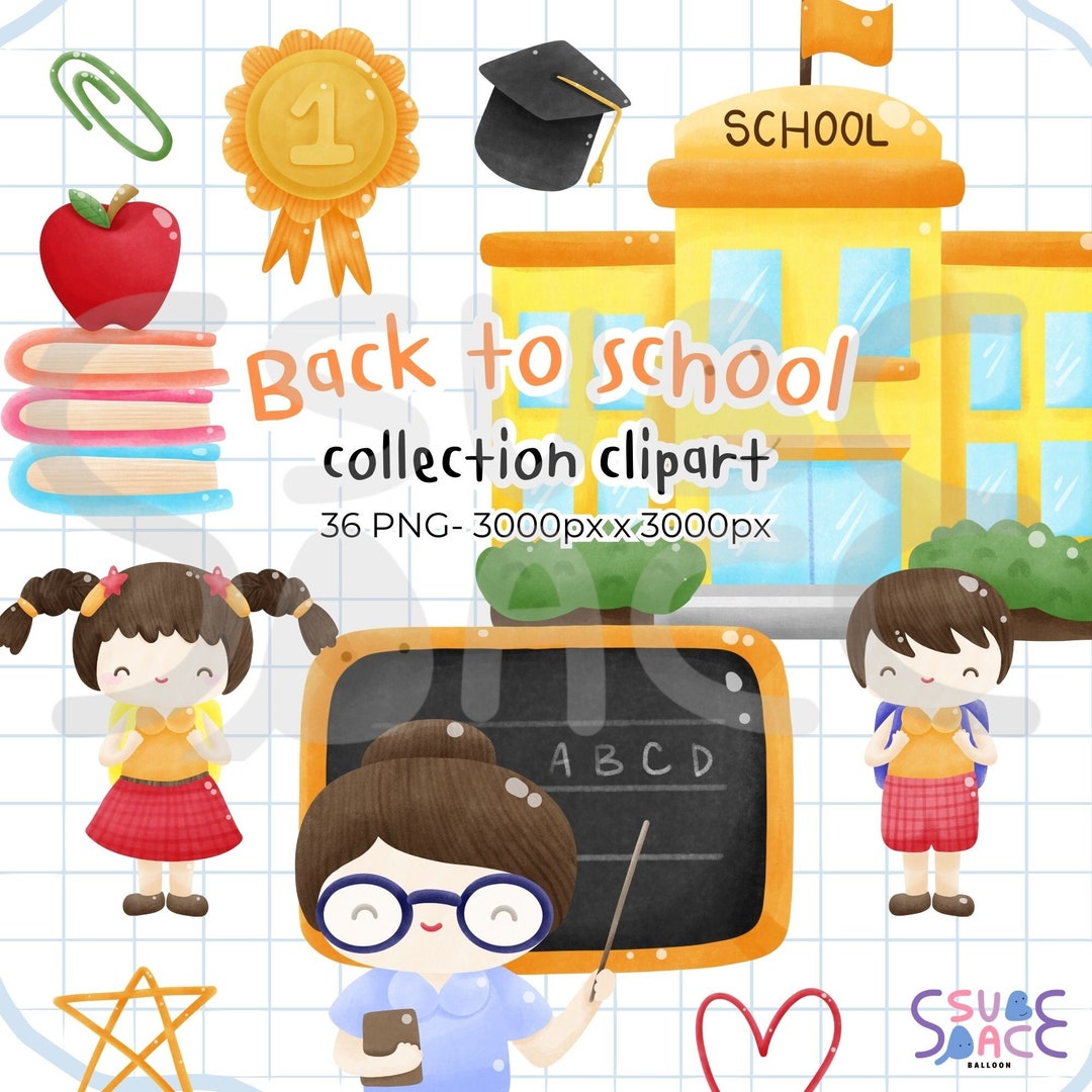 Back to School Clipart Collection, Teacher Collection, Student Png - Etsy