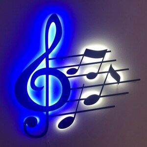LED Music Note Metal Wall Art: Sol Key Sign, Music Lover Gift - Etsy
