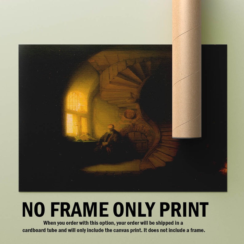 Rembrandt Philosopher in Meditation, Christian Wall Decor, Dark Wall ...