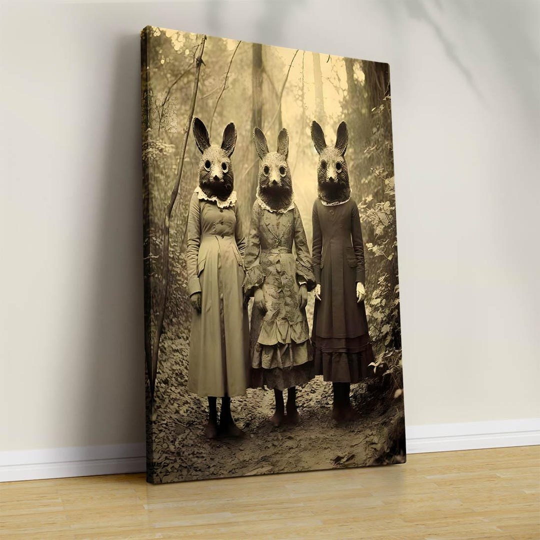 Rabbit Cult of the Forest, Vintage Photography, Art Poster Print, Dark ...