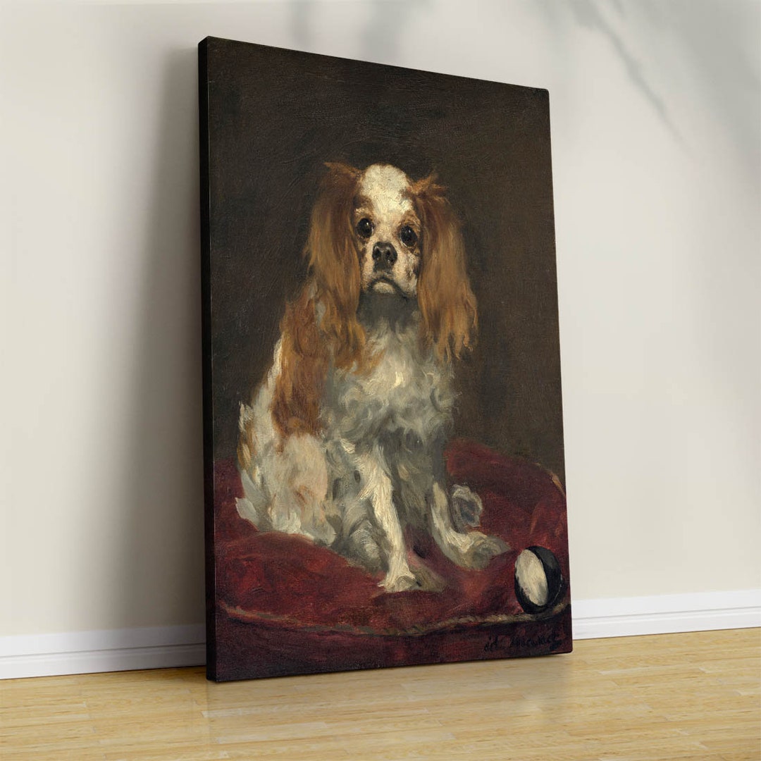 A Painting of a King Charles Spaniel by Edouard Manet,vintage Art ...