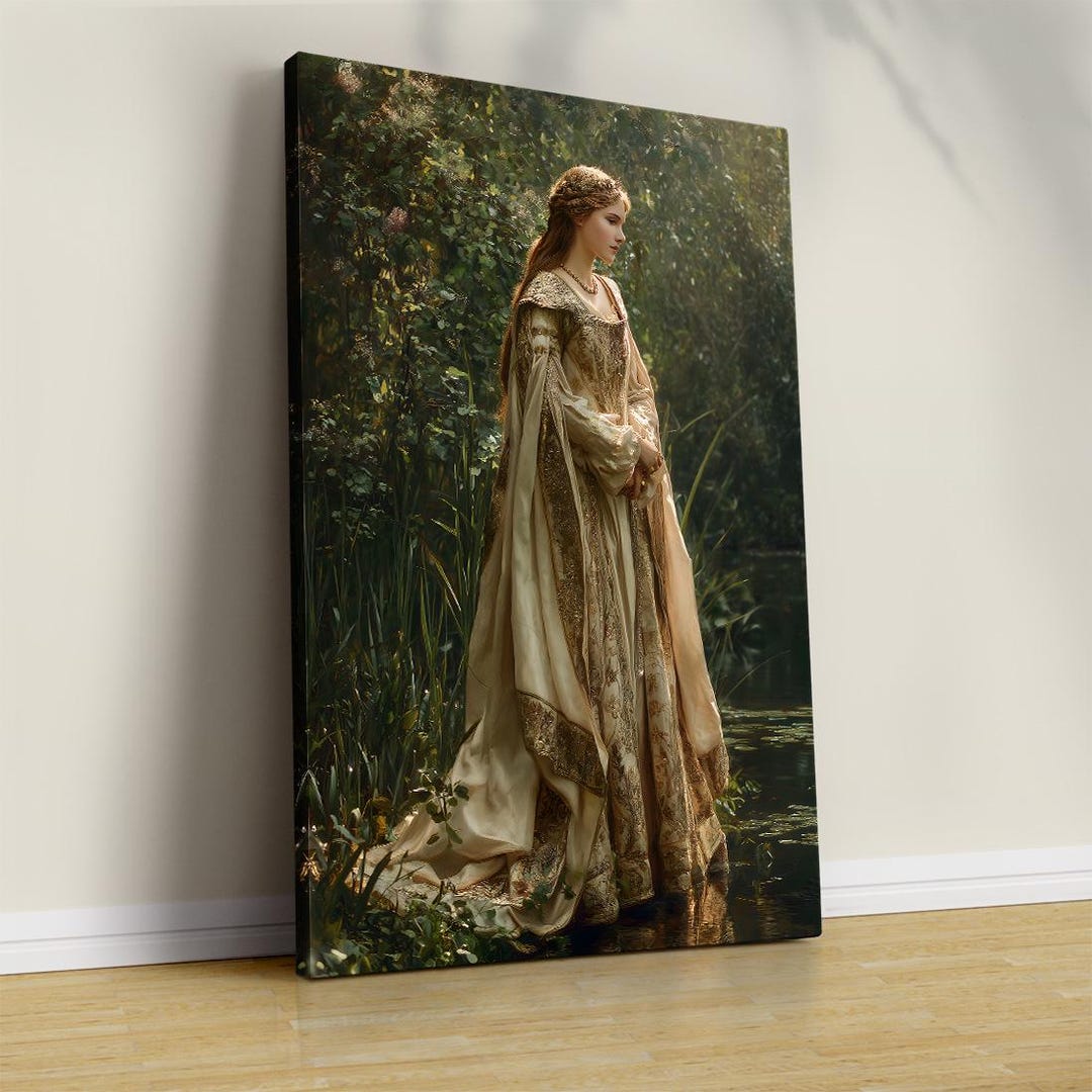 Pre-raphaelite Woman Canvas Print – Victorian Lady, Elegant Medieval ...