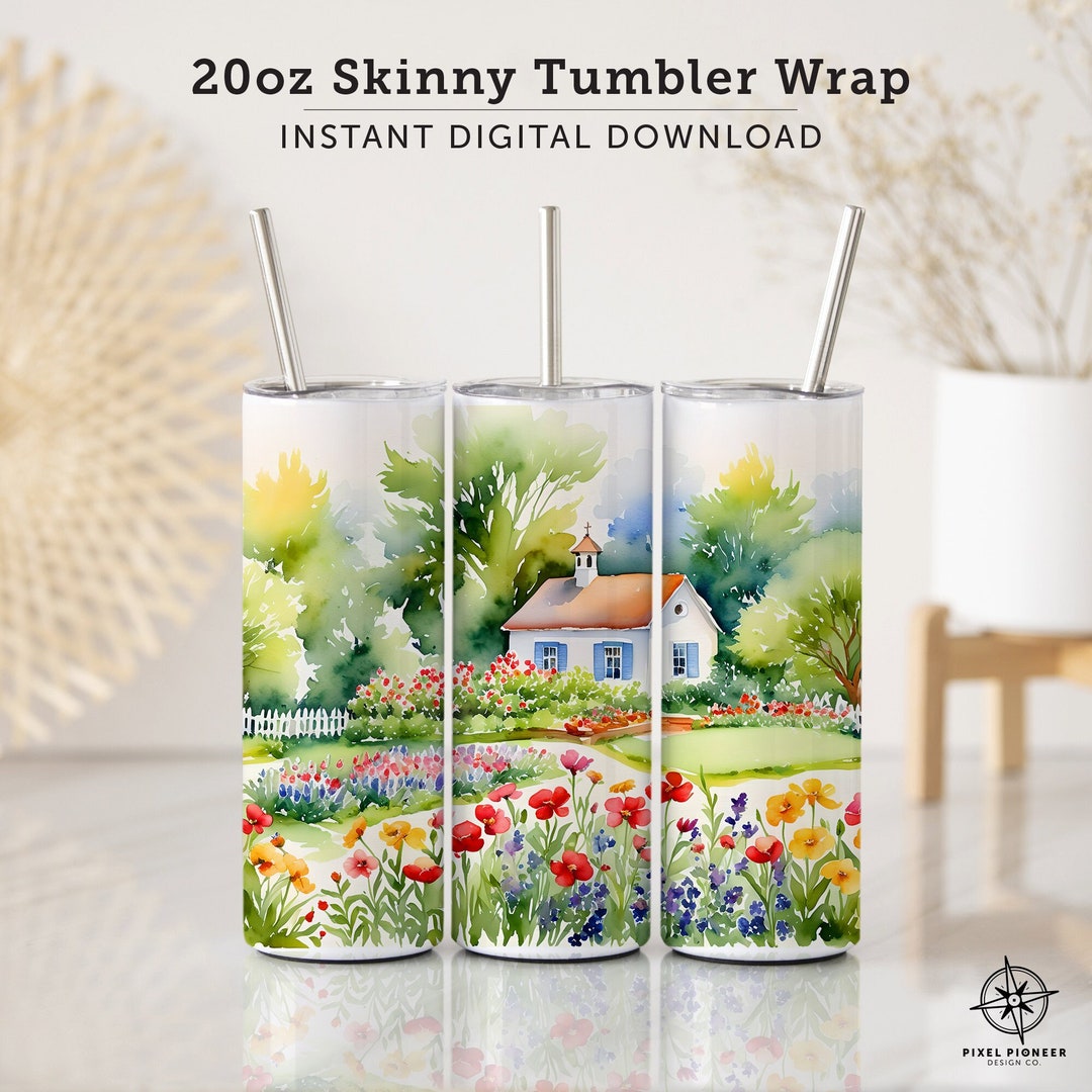 Watercolor Flower Garden Wrap, Seamless Left-right, Cute and Colorful ...