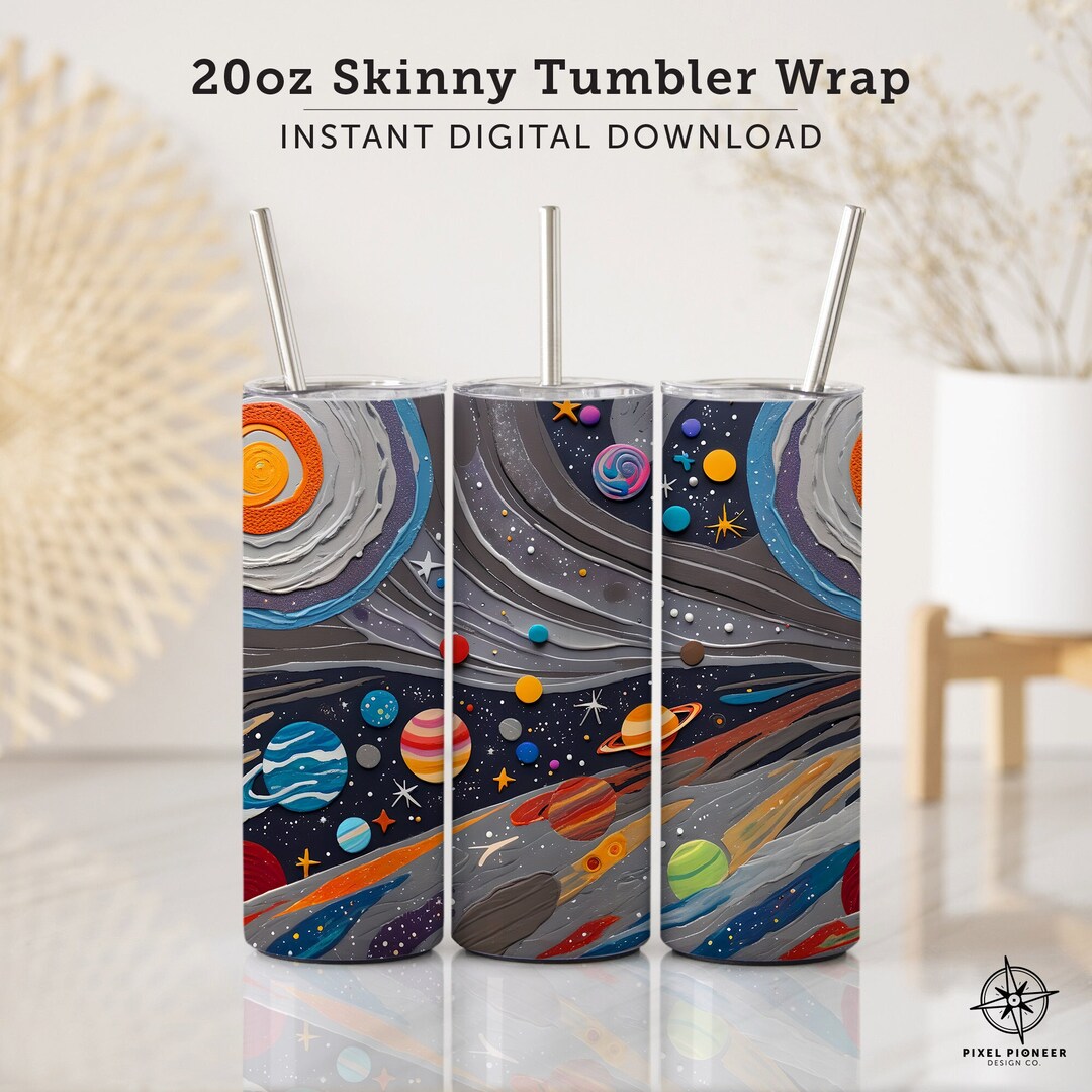 Planets & Galaxies Wrap, Seamless Left-right, Dimensional Cosmic Scene ...