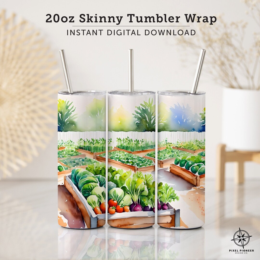 Watercolor Vegetable Garden Wrap, Seamless Left-right, Cute and ...