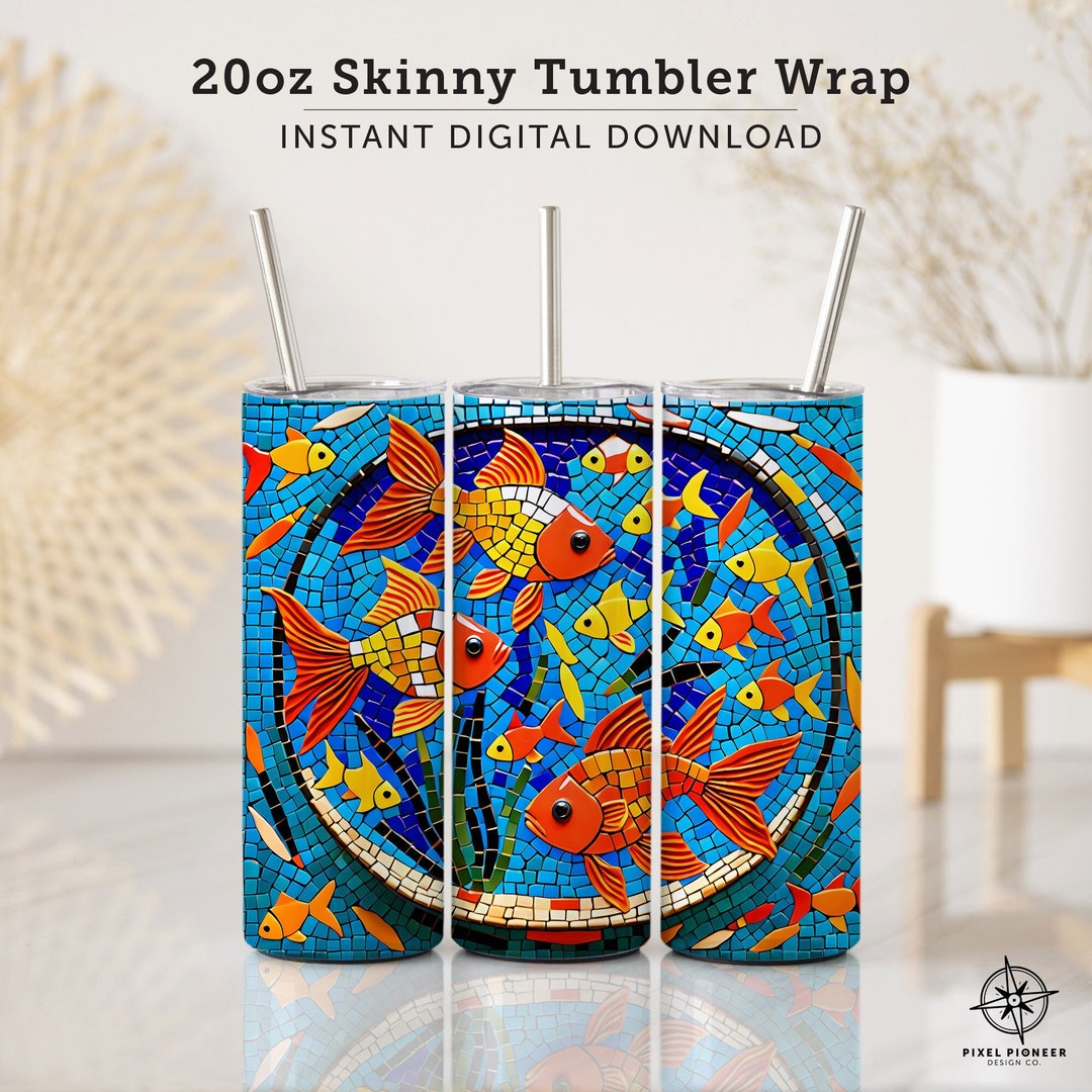 Goldfish Tile Mosaic 20oz Tumbler Wrap (digital Download) - Etsy