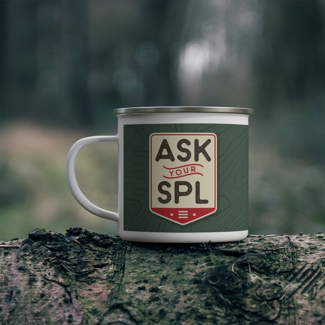 Ask Your SPL Camping Mug, Enamel Cup, Campfire Cup, Scout Leader Gift ...