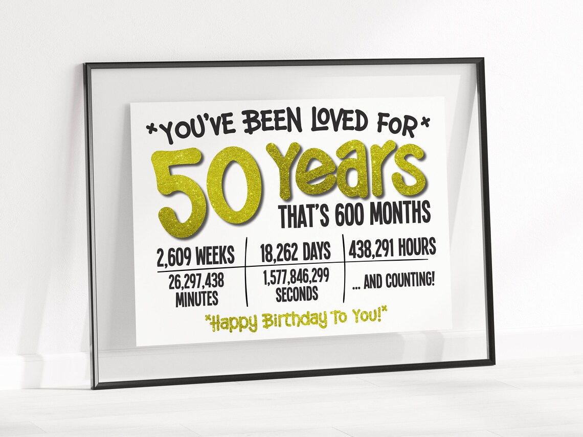 You've Been Loved for 50 Years Printable, 3 Different Posters, 16 ...