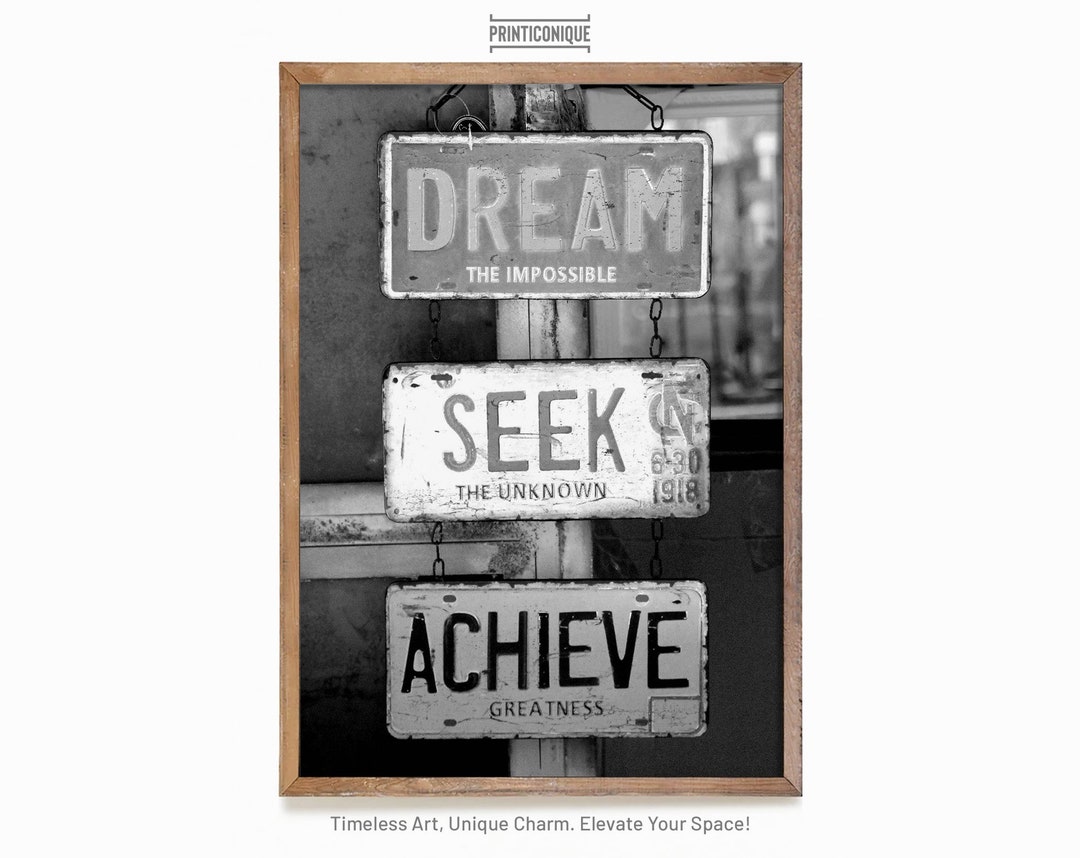 Motivational Road Sign Print. Black and White Print, Motivation Print ...