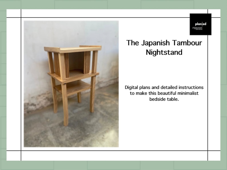DIY Nightstand With Tambour Door Build Plan | Japandi Bedside Table ...