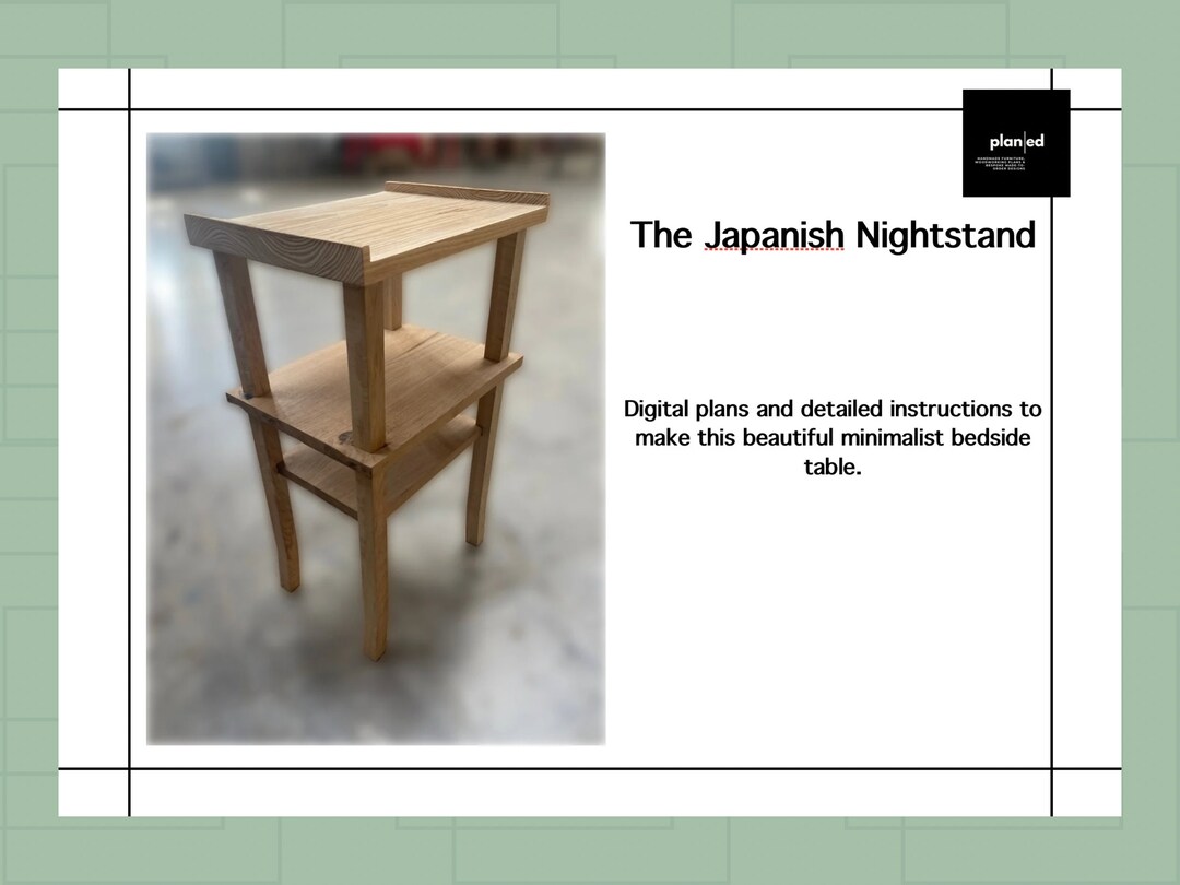 DIY Nightstand Build Plan | Japandi Bedside Table Woodworking Plan ...