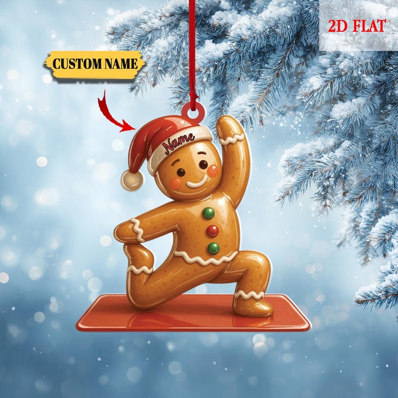 Gingerbread Yoga Ornament - Etsy Canada
