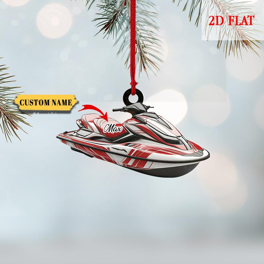 Custom Acrylic Jet Ski Christmas Ornament, Personalized Water Sports ...