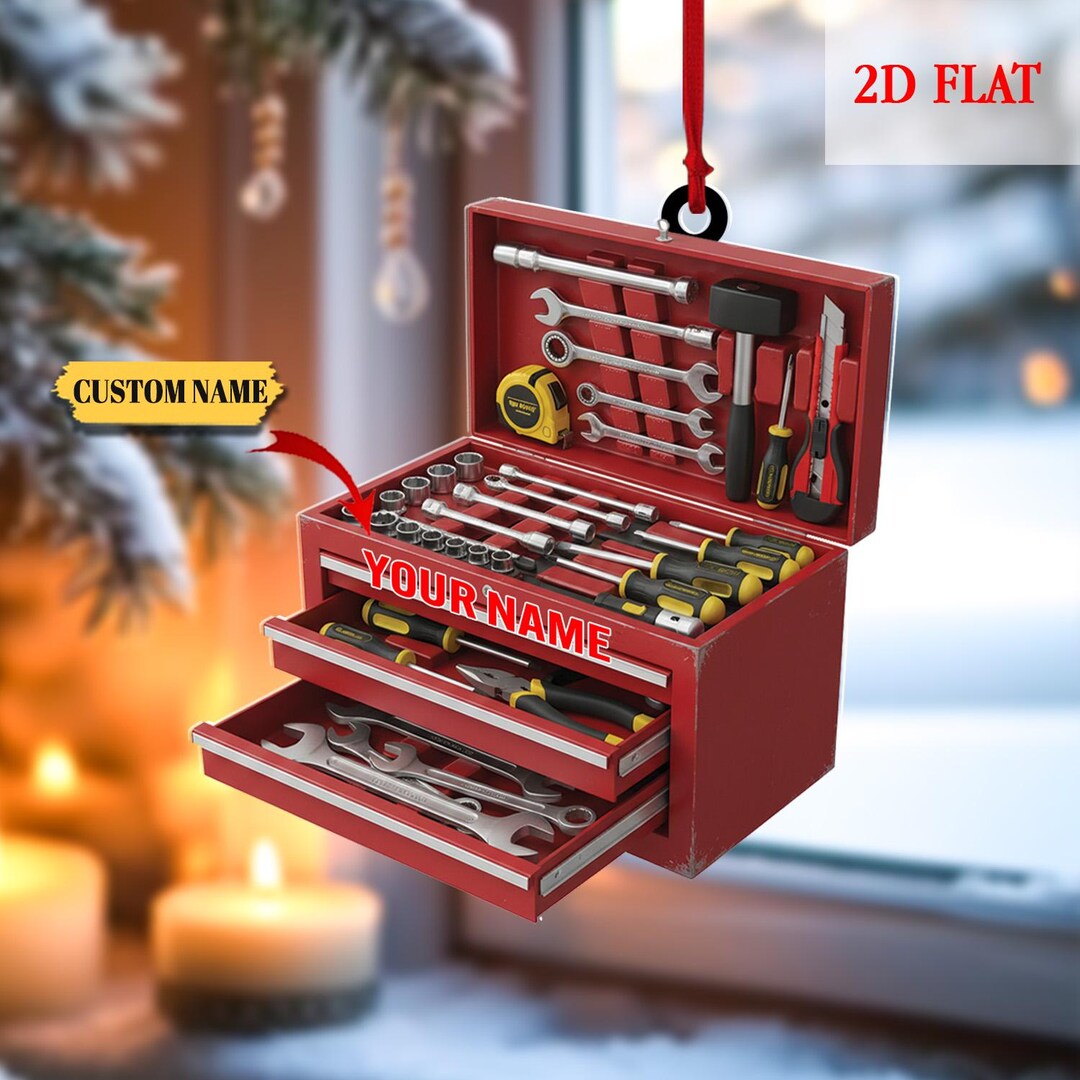 Custom Tool Box Christmas Ornament, Personalized Mechanic Gift ...