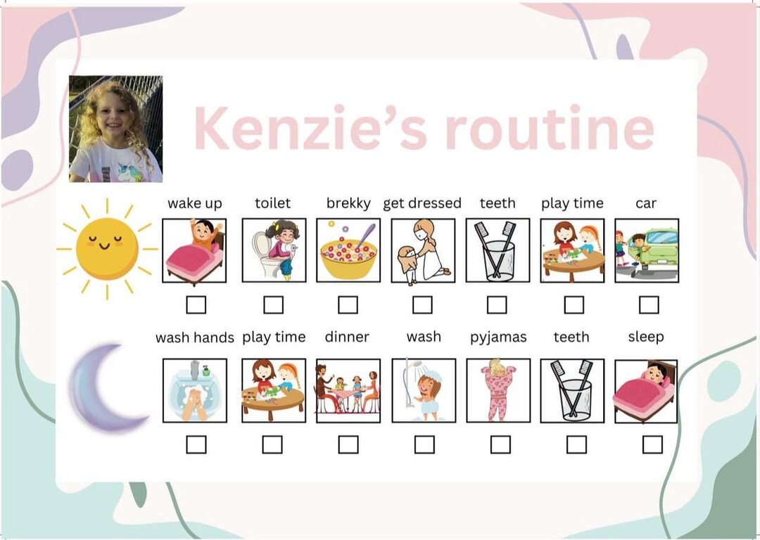 Kids Morning & Evening Routine Wall Chart - Etsy
