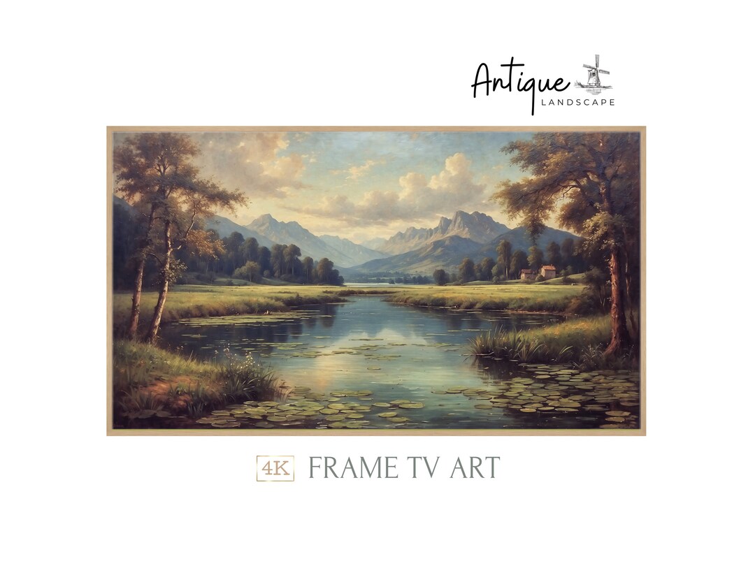 Samsung Frame TV I Wild Lake Vintage Landscape TV Art Spring Art for TV ...