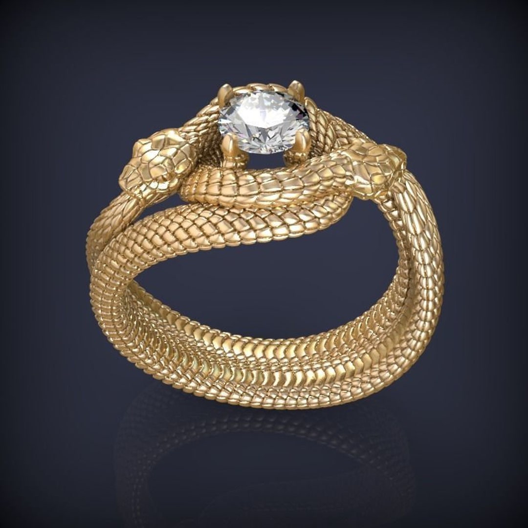 14k Gold Over Ouroboros Snake Ring, Exclusive Jewelry Wild Animal Snake ...
