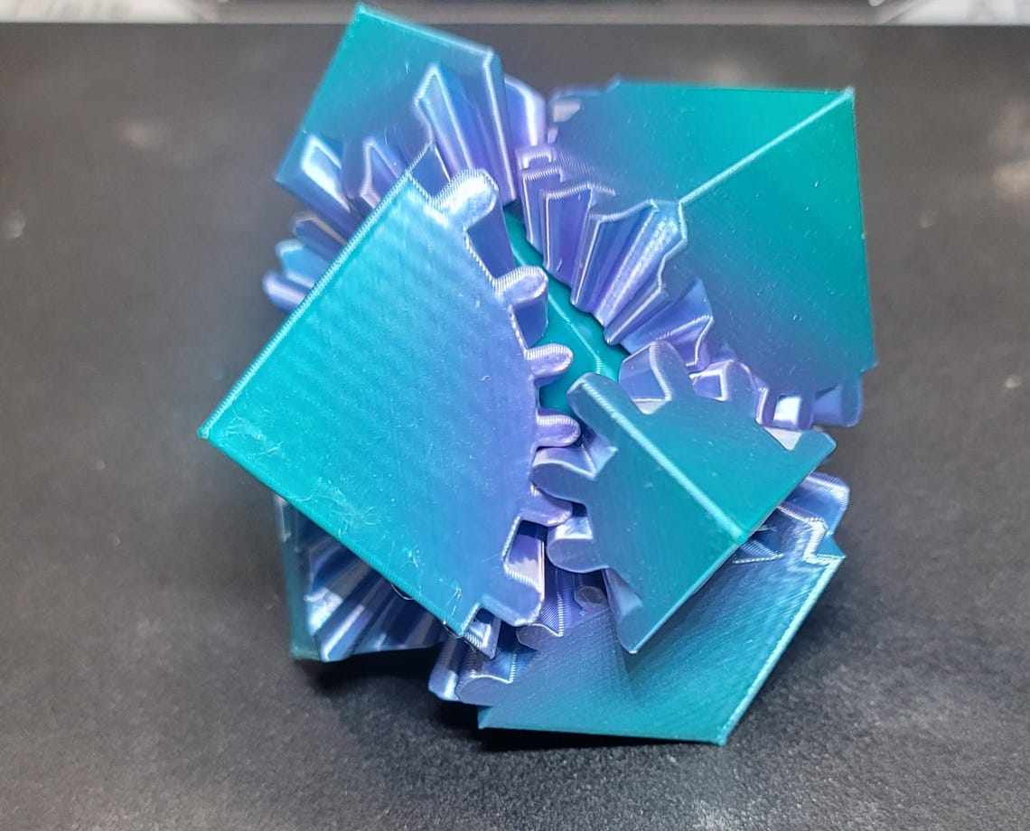3D Printed Gear Cube - Etsy