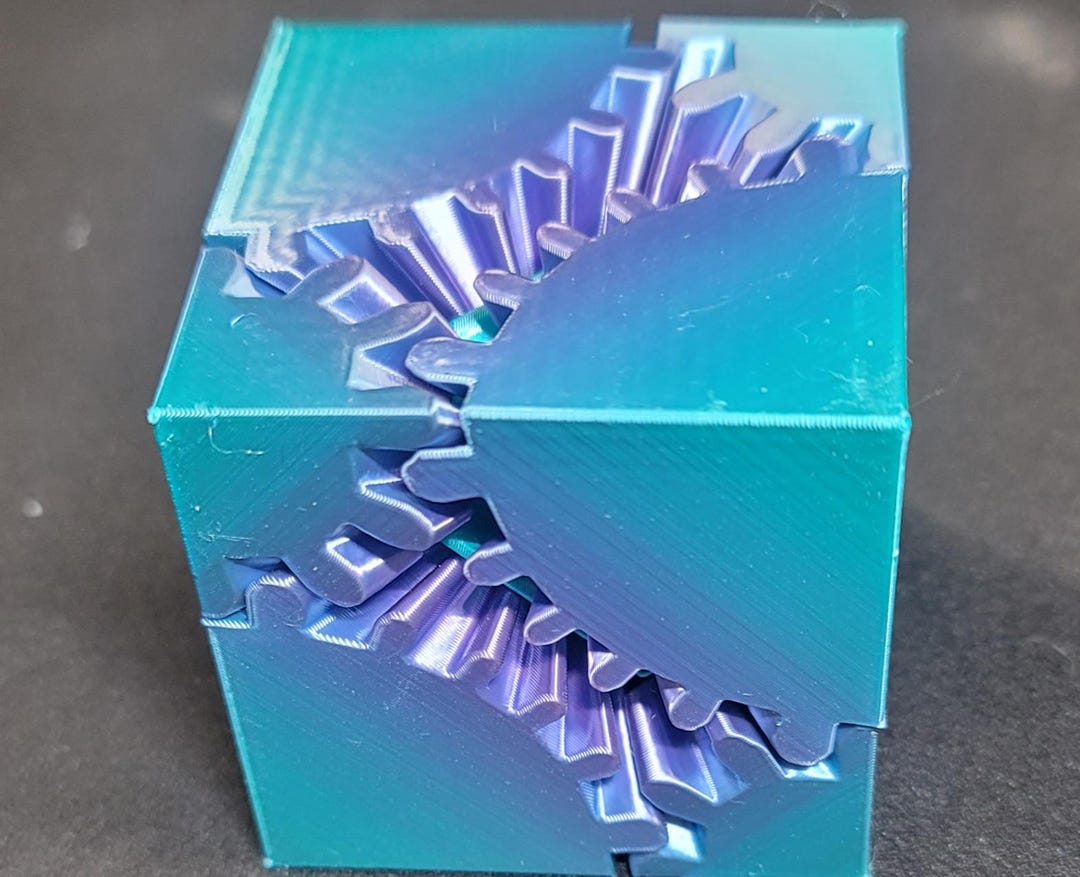 3D Printed Gear Cube - Etsy