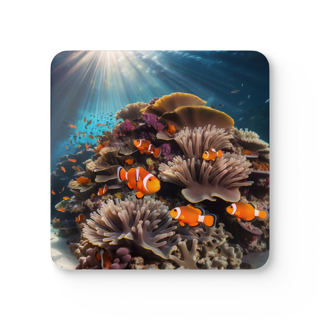 Magical Underwater Coral Reef Scene With Light, Ocean Life Decor ...